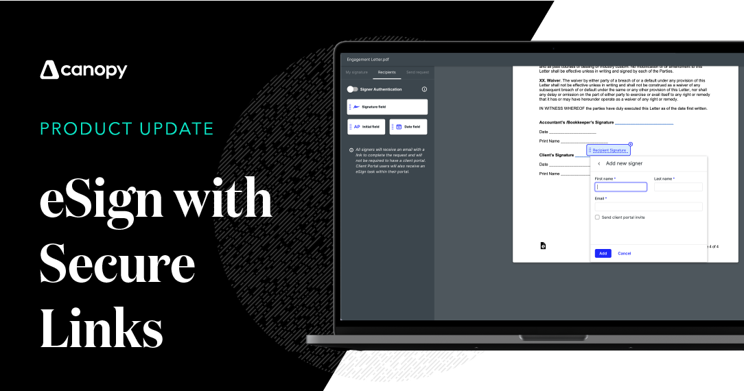Get eSignatures Faster with Secure Links | Canopy